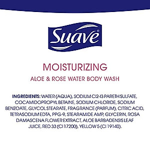 Suave Essentials Moisturizing Body Wash Aloe & Rosewater Moisturizes Better than Soap Bars 15 oz