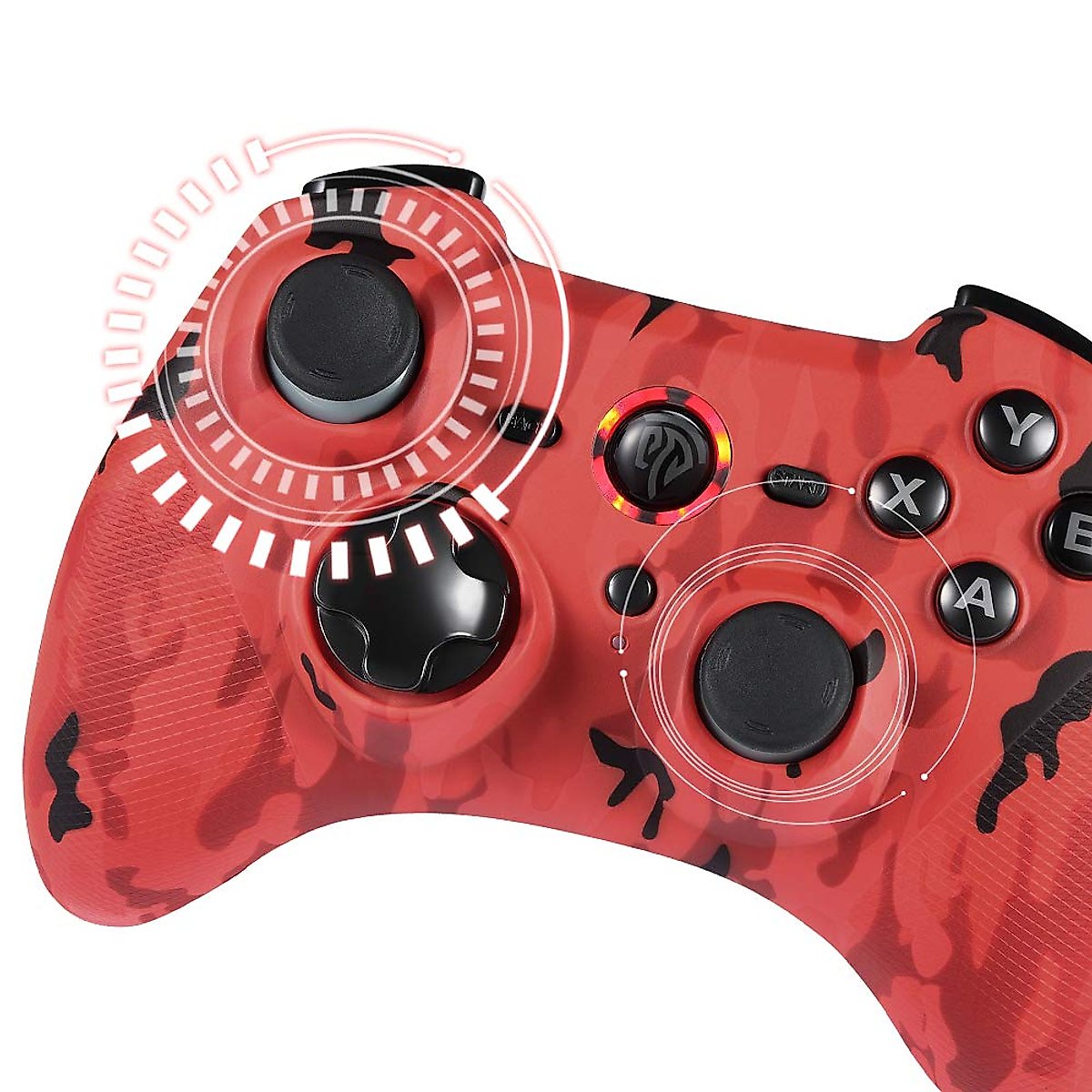 EasySMX 2.4G Wireless Controller for PS3, PC Gamepads with Vibration Fire Button Range up to 10m Support Steam PC PS3 Android Devices and TV Box