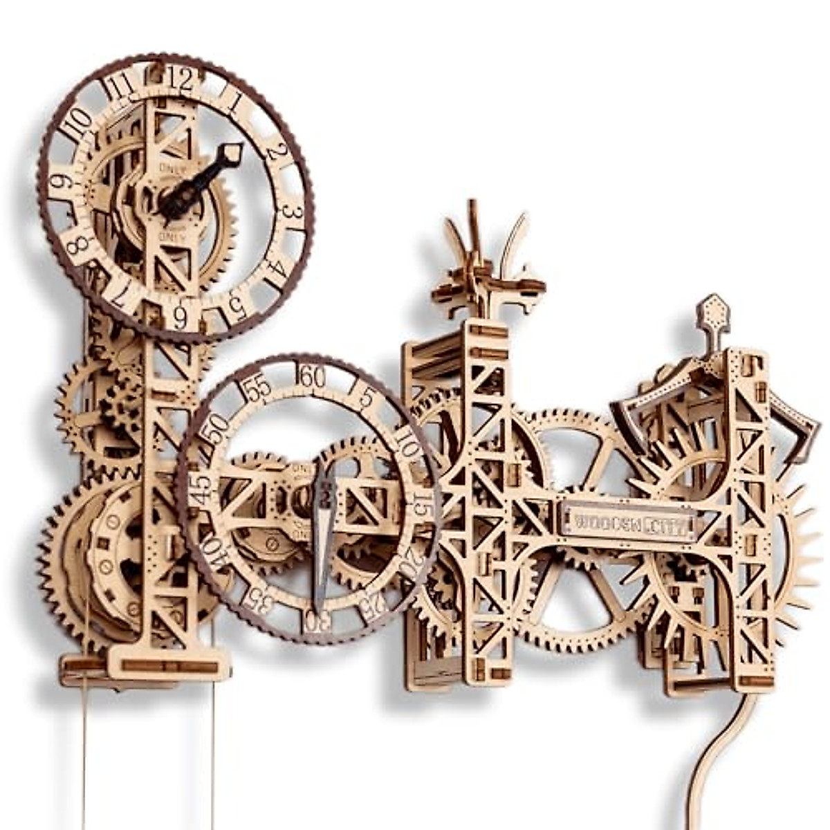 WOODEN.CITY Steampunk Wooden Clock Kit - 3D Puzzles for Adults - Hobbies for Men Model Kits