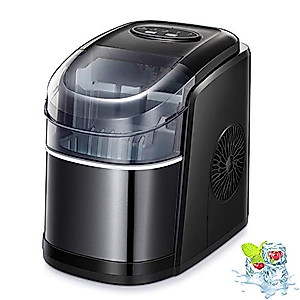 Kismile Countertop Ice Maker Machine,26Lbs/24H Compact Automatic Ice Makers,9 Cubes Ready in 6-8 Minutes,Portable Ice Cube Maker with Self-Cleaning Program