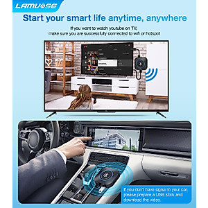 CarPlay Wireless Adapter, CarPlay Box Supports NetfIix/YouTube/Tiktok/Disney+/Hulu, Apple CarPlay/Android Auto Wireless Adapter 2024 Newest, Ai Box for Factory Wired CarPlay Cars from 2015