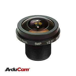 Arducam Ultra Wide Angle M12 Lens, 1/2.5" 1.7mm Focal Length Lens with Lens Holder for Arduino and Pi Camera, CCTV Security Camera