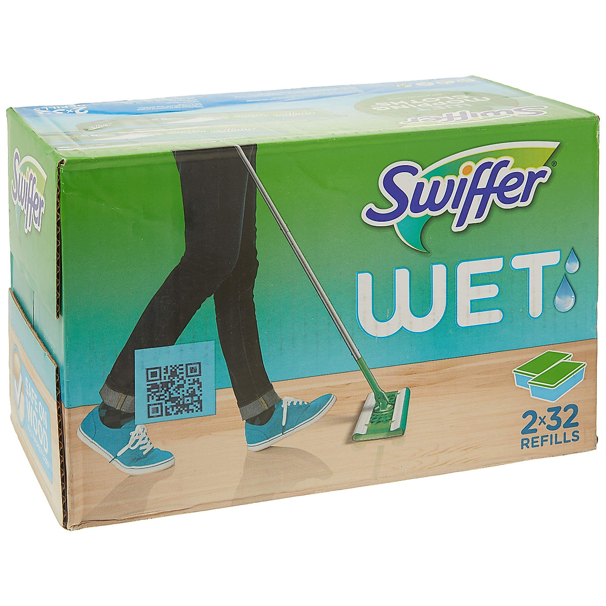 Swiffer Sweeper Wet Mopping Cloths Refills Open Window Fresh 32 Count Pack of 2