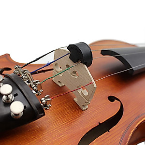 TUOREN 4 Pack Violin Practice Mute Set 2 PCS Claw Style (Rubber and Chrome) & 2 PCS Round Tourte Style Violin Fiddle Silent Silencer Parts