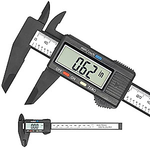 Electronic Digital Caliper, Plastic Vernier Caliper, Caliper Measuring Tool with Inch/Millimeter Conversion, Extra Large LCD Screen, 0-6 Inch/0-150 mm, Auto Off Featured Micrometer Ruler