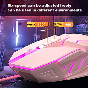 MageGee G10 Gaming Mouse Wired, 7 Colors Breathing LED Backlit Gaming Mouse, 6 Adjustable Speeds, Ergonomic Optical Computer Mouse with 7 Buttons for Windows PC Gamers