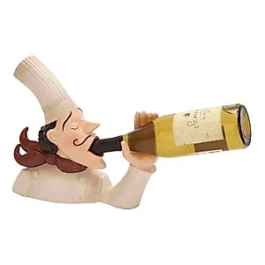 Polystone Wine Holder - French Chef Polystone Figure Brand Woodland