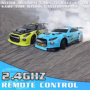 VOLANTEXRC RACENT RC Drift Car - 1:14 Scale 4WD 15MPH Fasr Remote Control Toy with Drifting & Racing Tires, 2 Rechargeable Batteries, Gifts for Boys Kids Adults (Blue)