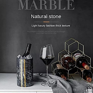 Marble Wine Chiller: Multi-Purpose Bucket Vase, Utensil Holder, and Beverage Cooler - Elegant Design - Ideal for Home Bar, Bar Cart Decor, and Kitchen - 750ml Bottle Cooler Ice Bucket
