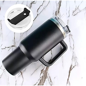 2 Pack 40 OZ Tumbler Lid Compatible for Stanley Quencher, Spill Proof Splash Resistant Stainless Steel Tumbler Covers Fit for Stanley and More Coffee (Dark Green, 40oz-1.0)