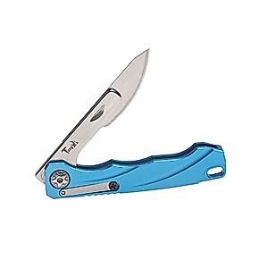 Tungyi Daily Pocket Folding Utility Knife with Key Ring and 10 Replaceable Quick Change Blades, Ultra Compact and Lightweight (Blue)