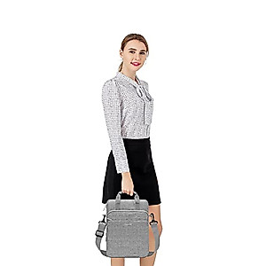 MOSISO Vertical Tablet Sleeve Case Compatible with iPad Pro 12.9 inch M2 & M1 (6th/5th/4th/3rd Gen) 2022-2018,Surface Pro 12.3 inch X/7/6/5/4/3/2/1,Shoulder Bag Front Raised & Horizontal Pocket, Gray