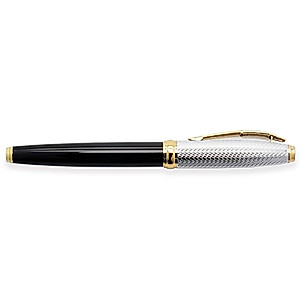 LACHIEVA LUX Elegant Metal Rollerball Pen with Germany Schneider TOP 850 Refill, Nice Pen Gift for Man (Black/Gold Color)