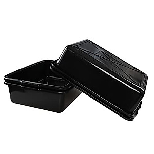 Nesmilers 23 Quart Large Commercial Bus Tubs, Black Utility Bus Box Set of 4