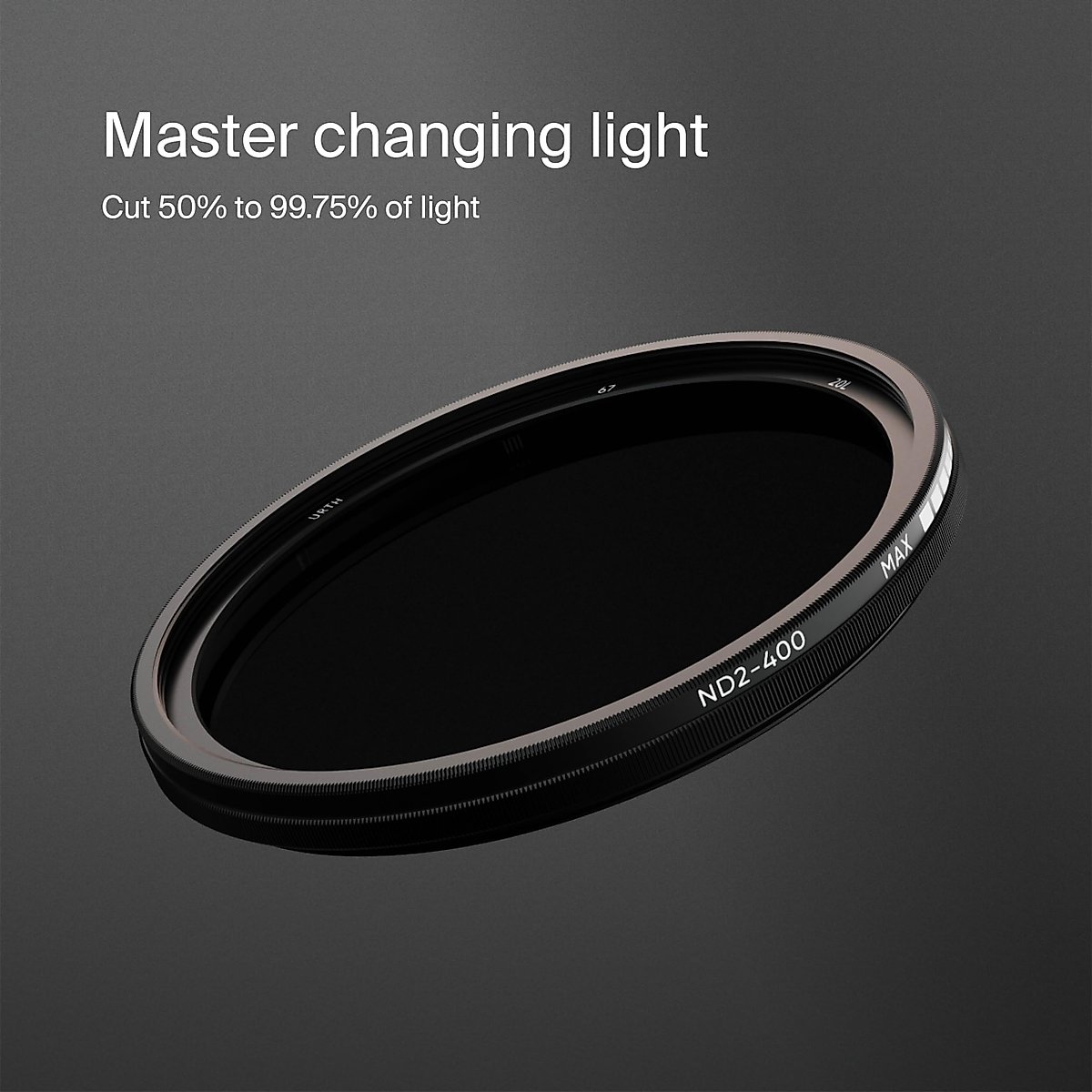 Urth 82mm ND2-400 Variable ND Lens Filter - 1-8.6 Stop Range, Ultra-Slim 20-Layer Nano-Coated Neutral Density Filter for Cameras