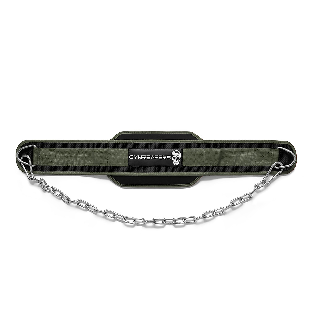 Gymreapers Dip Belt With Chain For Weightlifting, Pull Ups, Dips - Heavy Duty Steel Chain For Added Weight Training (Ranger Green)
