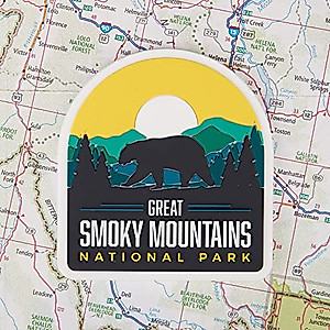 Vagabond Heart National Park Fridge Magnet - 3D PVC Refrigerator Travel Magnet - Road Trip Souvenir (Great Smoky Mountains)