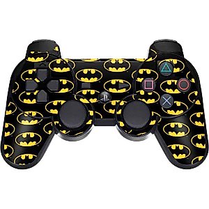 Skinit Decal Gaming Skin Compatible with PS3 Dual Shock Wireless Controller - Officially Licensed Warner Bros Batman Logo Pattern Design