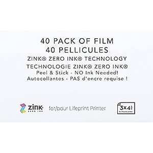 Lifeprint 40 Pack of Film for Lifeprint Augmented Reality Photo and Video Printer. 3x4.5 Zero Ink Sticky Backed Film