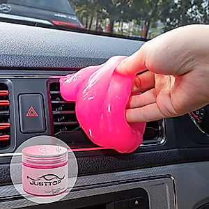 JUSTTOP Universal Cleaning Gel for Car, Car Cleaning Kit, Car Crevice Cleaner, Auto Air Vent Interior Detail Removal Putty Mud Slime Cleaner for Car Vents, PC, Laptops, Cameras(Pink)