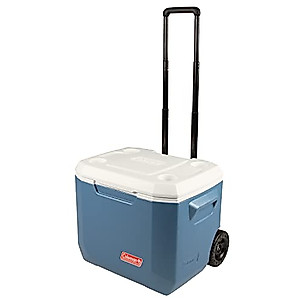 Coleman Portable Cooler with Wheels Xtreme Wheeled Cooler, 50-Quart, Blue/White