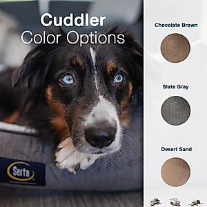 Serta Orthopedic Cuddler Dog Bed for Pets – Chocolate Brown (Large)