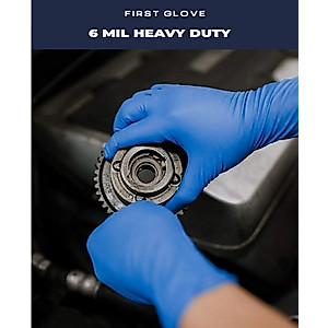 FIRST GLOVE Volt Small 100 Ct. 6 Mil Blue Nitrile Disposable Gloves - Food Safe Disposable Gloves, Disposable Cleaning Gloves, Micro Textured Gloves for Enhanced Grip, Latex Free Gloves