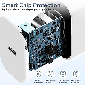 iPhone 15 Fast Charger, 20W USB C Charging Block for Apple iPhone 15 Plus/15 Pro Max, iPad Pro 12.9/11 inch/4/3th/Air/Mini/6 Gen,iPad Wall Plug Power Adapter Cube Brick/6ft Type C to C Cable Cord Long