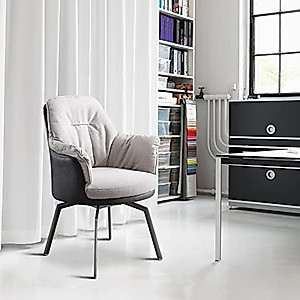 Zerifevni Soft Fabric Desk Chair, Mid-Century Modern Swivel Chairs Upholstered for Home Office