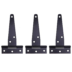 Hemoton 6PCS 4 gate Hinges for Wooden Fences Door Hinges Hardware Fence Hinges Garden shed Hinges T Shape Hinge self Closing Door Hinges Barn gate Hinges barn Door gate Steel Door Ball