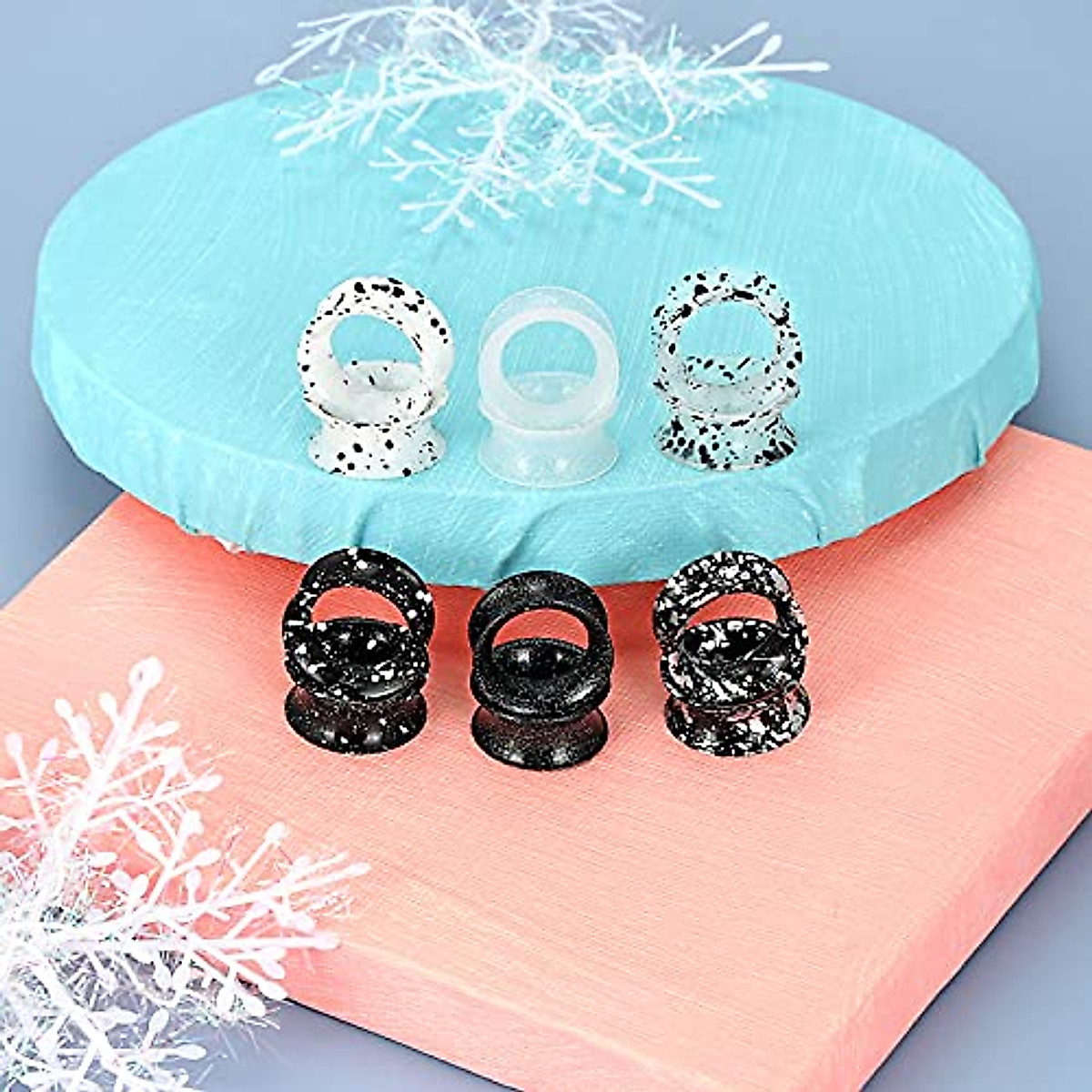 Stuppendux 6Pairs Soft Silicone Tunnels Set Ear Expander Tunnels Gauges Plugs Stretchers Double Flared Flesh Tunnels Ear Piercing Jewelry for Women Men 5/8" 16mm