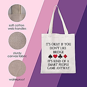 Bridge Canvas Tote Bag Bridge Lover Gift Bridge Player Bag Bridge Card Game Gift Bridge Themed Gift (Bridge Tote)