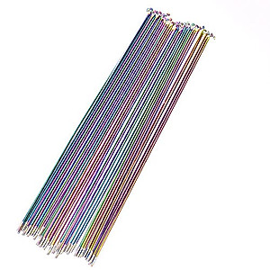 chensong Spokes Nipples Bicycle Spoke Wire Vacuum Pating Rainbow 26 27.5 29 Inch Mountain/Road Bike Stainless Steel 14G 259/261/271/273/291/293MM Cycling Spokes (Color : 263MM)