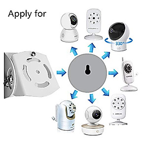 Baby Monitor Wall Mount for Infant Optics DXR-8,Adjustable Angle Mounting Brackets for Motorola,Babysense,HelloBaby and Most Universal Monitors Camera,Aluminum Alloy Material(White)
