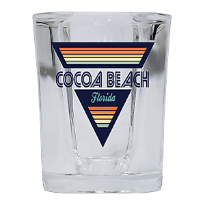 R and R Imports Cocoa Beach Florida 2 Ounce Square Base Liquor Shot Glass Retro Design