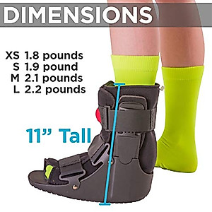 BraceAbility Short Air Ankle Walker Boot | Medical-Grade Orthopedic Foot Cast Brace for Sprained Ankle, Broken Foot, Toe Injury, Metatarsal Stress Fracture, Post Surgery, Achilles Tendonitis (Small)