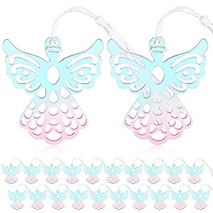 50 Pack Acrylic Angel Bookmark Favors with Elegant Tassel Memorial Bookmarks for Book Lovers Collection Christmas Angel Wedding Party Gift