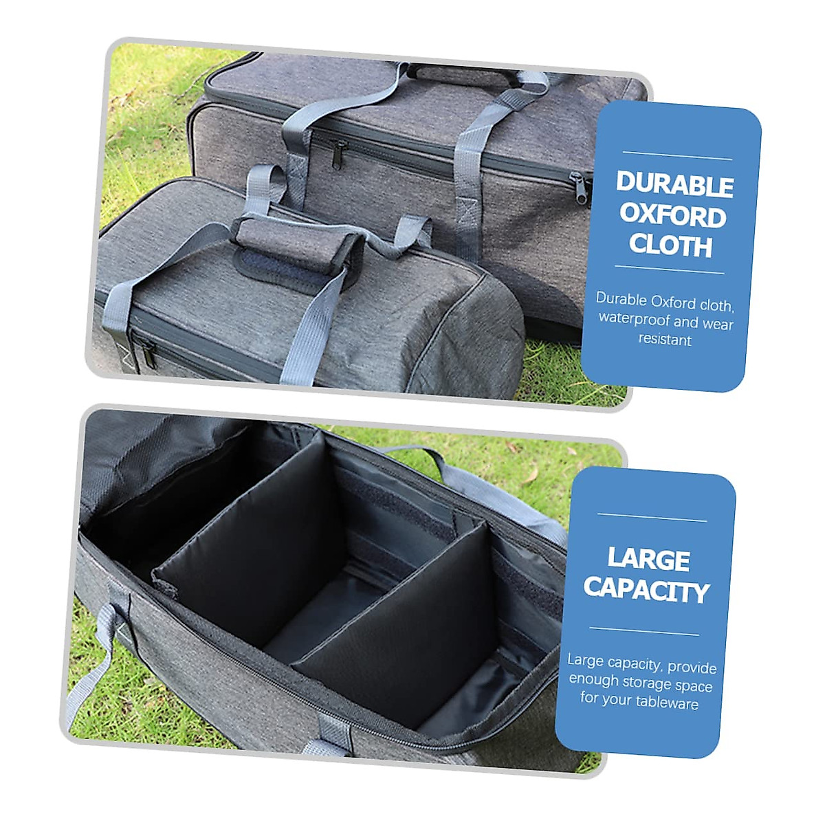 VALICLUD Outdoor Storage Bag Fine China Storage Containers Frying Pan with Lid Container with Lid Utensil Bag Outdoor Stove Snack Bar Organizer Flatware Storage Large Barbecue Oxford Cloth