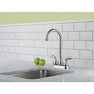 Delta Faucet Foundations Chrome Bar Faucet, Chrome Bar Sink Faucet, Wet Bar Faucets, Prep Sink Faucet, Faucet for Bar Sink, Chrome Kitchen Faucet, Chrome B28910LF