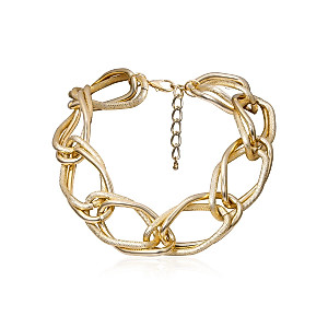 Jumwrit Chunky Choker Necklace Statement Thick Necklace Heavy Gold Chain Necklace Costume Accessory for Women