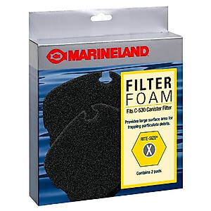 Marineland Filter Foam 2 Count, Supports Biological And Mechanical aquarium Filtration, Rite-Size X, Blacks & Gray (PA11501)
