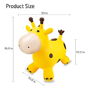 gloexeolg Bouncy Horse Inflatable Kids Ride on Toy Birthday Gifts for Toddlers Girls and Boys 1 of Set(Yellow Giraffe)