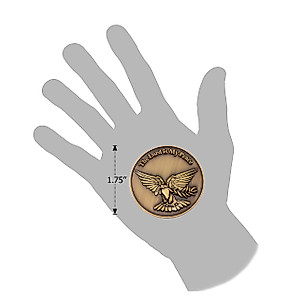 The Lord is My Peace, Dove and Olive Branch Pocket Token of Serenity, Christian Challenge Coins, My Peace I Give to You, Antique Gold-Color Plated John 14:27 Religious Gift