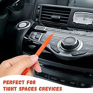 18 Pieces Non-Scratch Plastic Scraper Tool Carbon Fiber Plastic Scraper Multi-Purpose Scraper Pen-Shaped Scraper Cleaning Scraper Tool for Cleaning Small and Narrow Space (Orange)