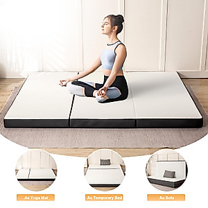 MUUEGM Folding Mattress, 3 Inch Tri-Folding Memory Foam Mattress Foldable Mattress with Washable Cover Portable Mattress for Yoga/Camping/RV/Guest Beds,CertiPUR-US Certified, TwinXL Size