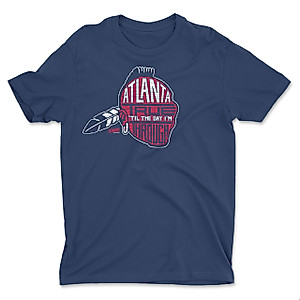 Atlanta Baseball Fans. Atlanta True 'Til The Day I'm Through Navy T-Shirt (Sm-5X) (Soft Style Short Sleeve, Large)