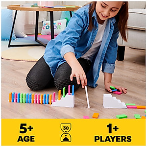 H5 Domino Creations 100-Piece Neon, Kids Games for Game Night, Building Toys for Outdoor Games, Lily Hevesh Dominoes Set for Adults & Kids Ages 5+