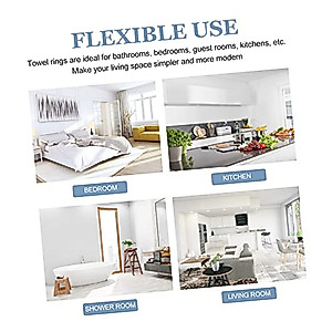 DOITOOL Hand Towel Holder for Wall Mount Bath Storage Kitchen Duty Square Stainless Heavy Towel Hand Steel Bathroom Room Laundry Round Rack Ring Modern Toilet Hanger Holder Towel Holder