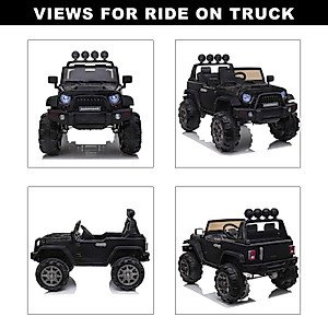 OTTARO Ride on Cars Trucks Electric Car for Kids, 12V Battery Powered Car w/Parental Remote Control, Spring Suspension, LED Lights, MP3 Player, Safety Belt（Pink）