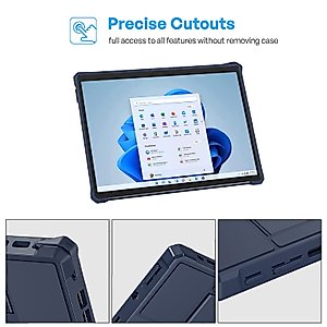 ProCase Case for Surface Pro 8, Rugged Protective Cover with Built-in Hand Strap Compatible with Type Cover Keyboard for 13.0" Microsoft Surface Pro 8 2021 Release –Navy